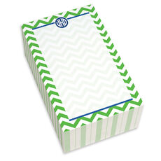 Green Chevron Monogram Notepads