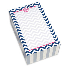 Green Chevron Monogram Notepads