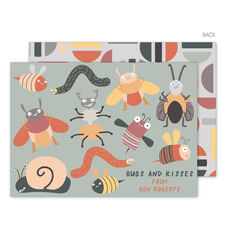 Pink Bugs and Kisses Valentine Exchange Cards