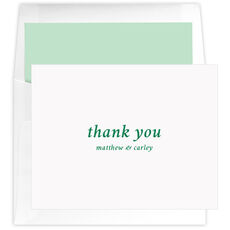 Simple Thank You Folded Note Cards - Letterpress