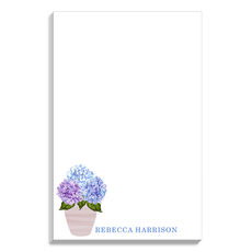 Personalized Blue Hydrangea Bloom Folded Note Cards