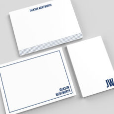 Banded Grid Flat Note Cards